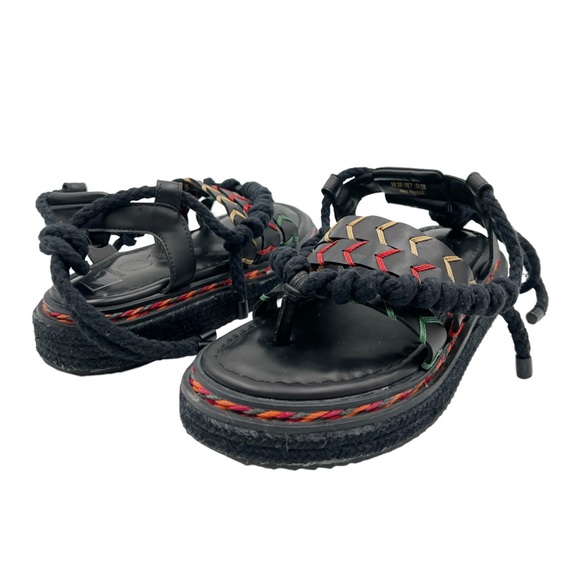 FARM Rio | Shoes | Farm Rio Sand Rope Tie Platform Sandals Black Vegan ...